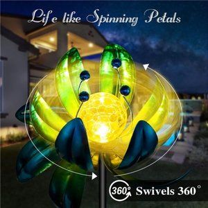 Accents | Solar Garden Lights Metal Flower Pathway Light With Led ...